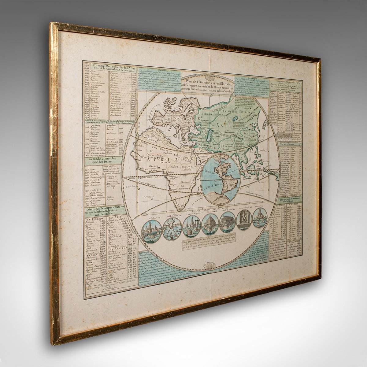 Antique Plan of Universal History World Map, 1730 for sale at Pamono
