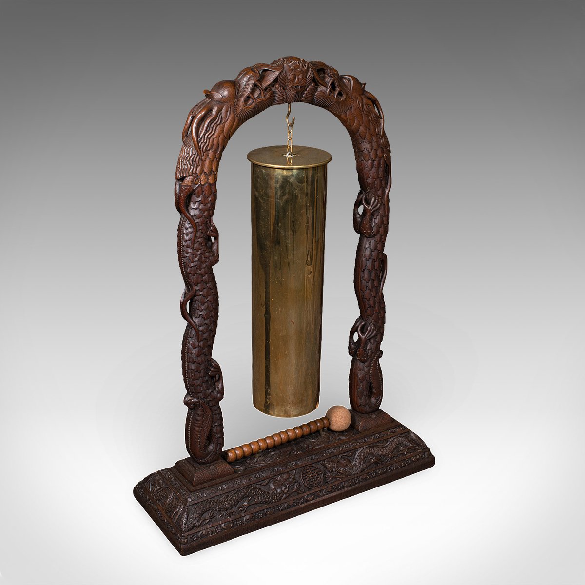 Large Vintage Alarm Gong in Hardwood, 1930 for sale at Pamono