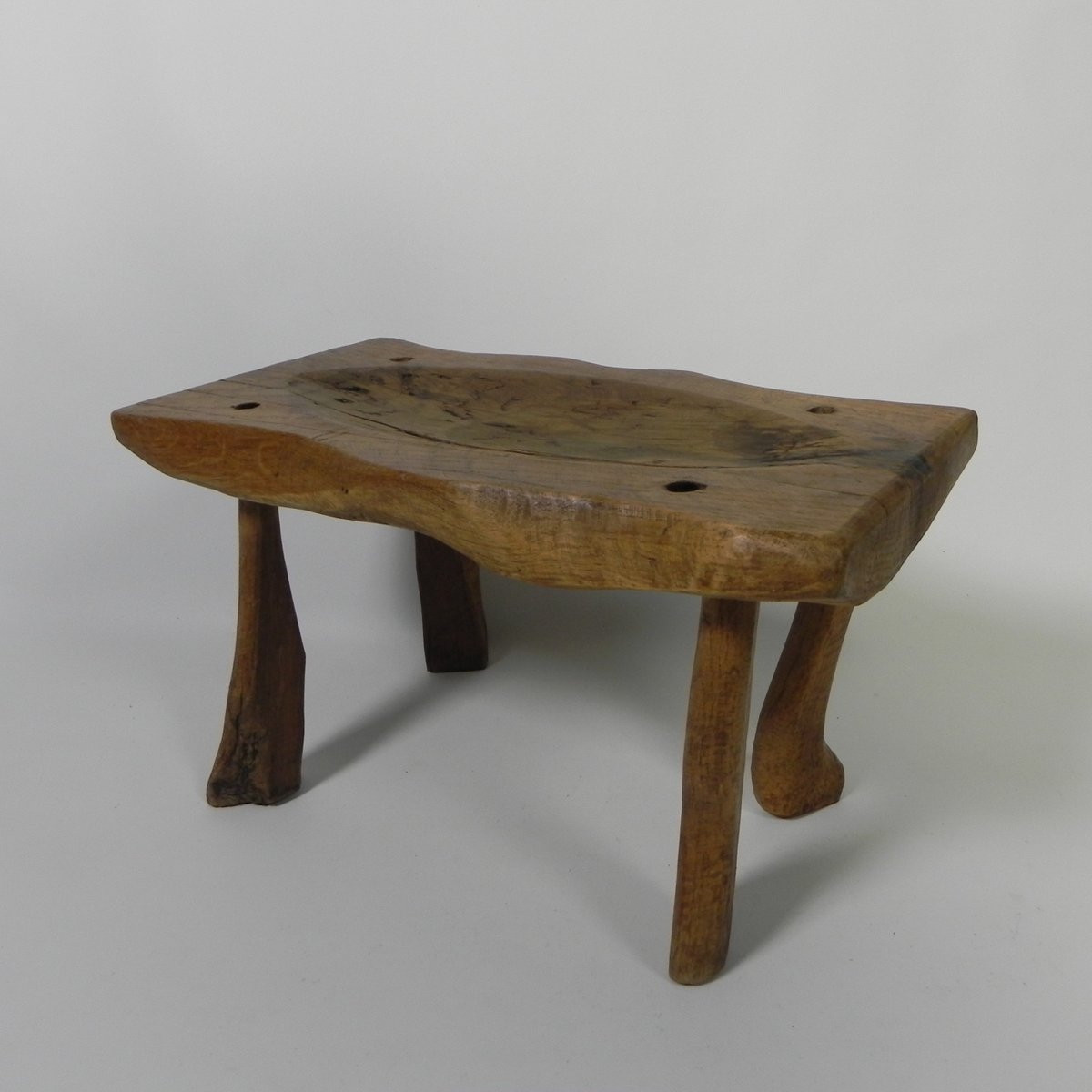 Vintage Oak Tree Trunk Stool, 1960s for sale at Pamono