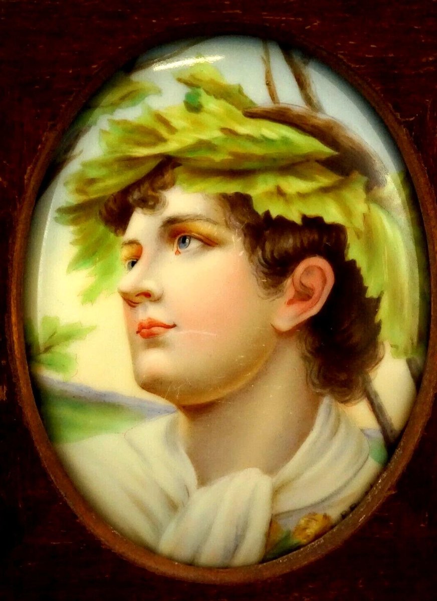 Miniature Painted Porcelain Plaque with Dionysus and Apollo by Max P ...