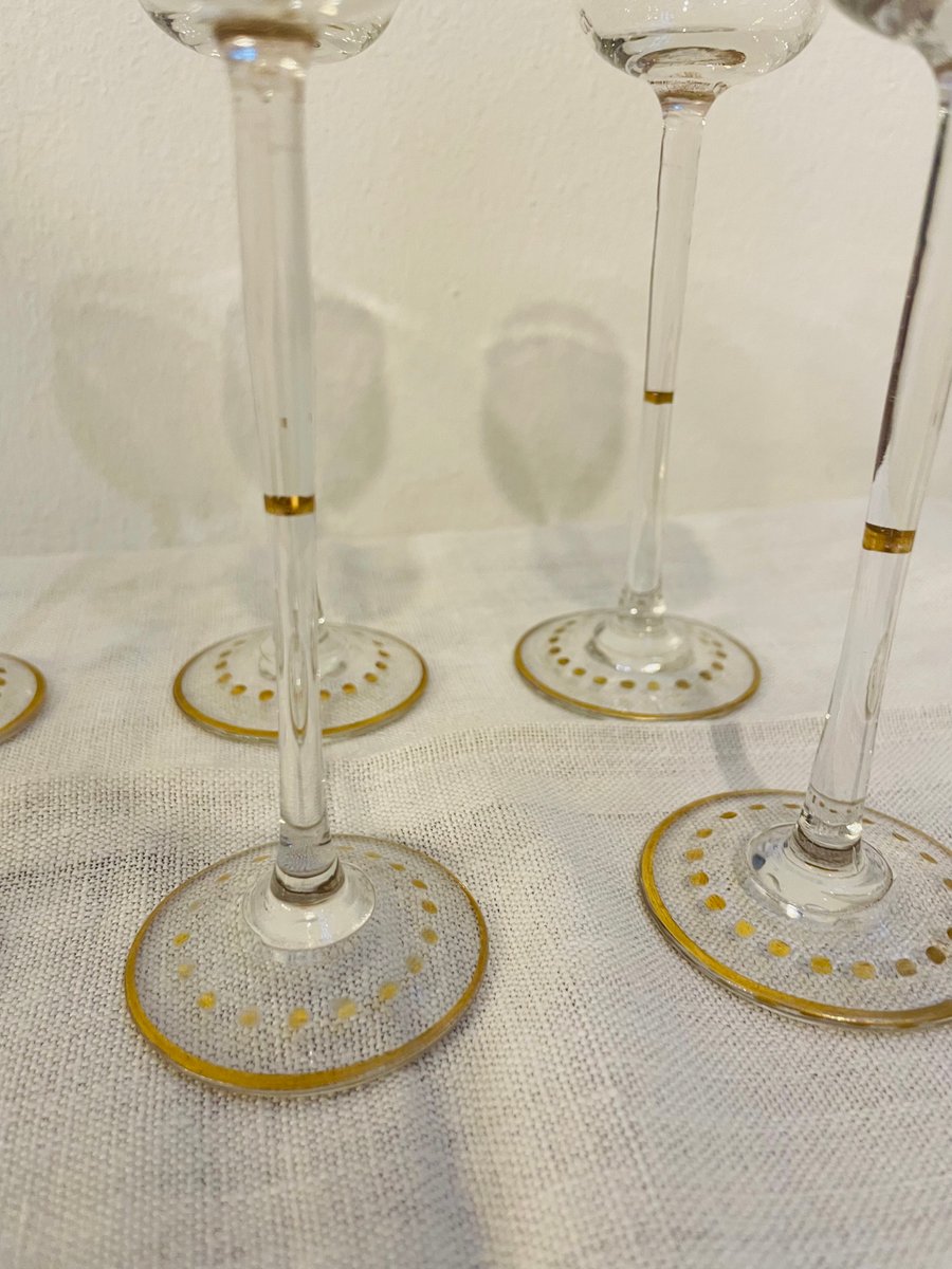 Antique Art Nouveau Liqueur Glasses from Theresienthal, 1900s, Set of 6 ...