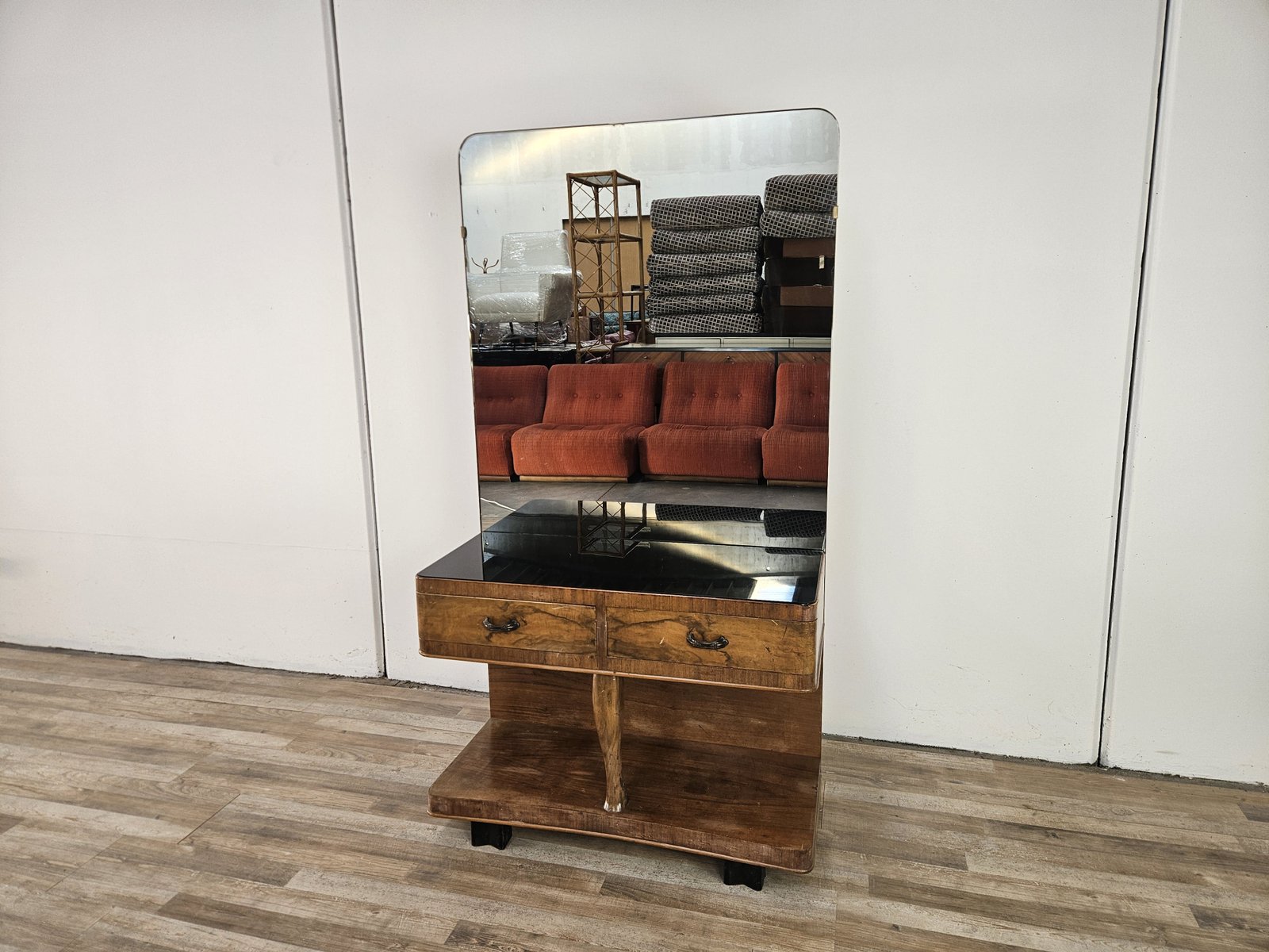 Coiffeuse Art Déco avec Miroir et Tiroirs, 1940 en vente sur Pamono