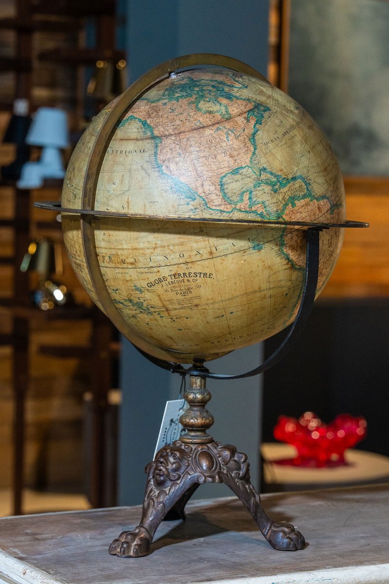 World Map Globe from J. Lebegue, 1890s for sale at Pamono