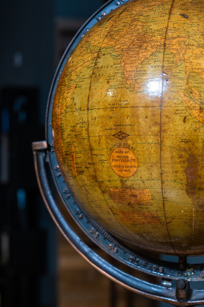 World Map Globe from Weber Costello, 1920s for sale at Pamono