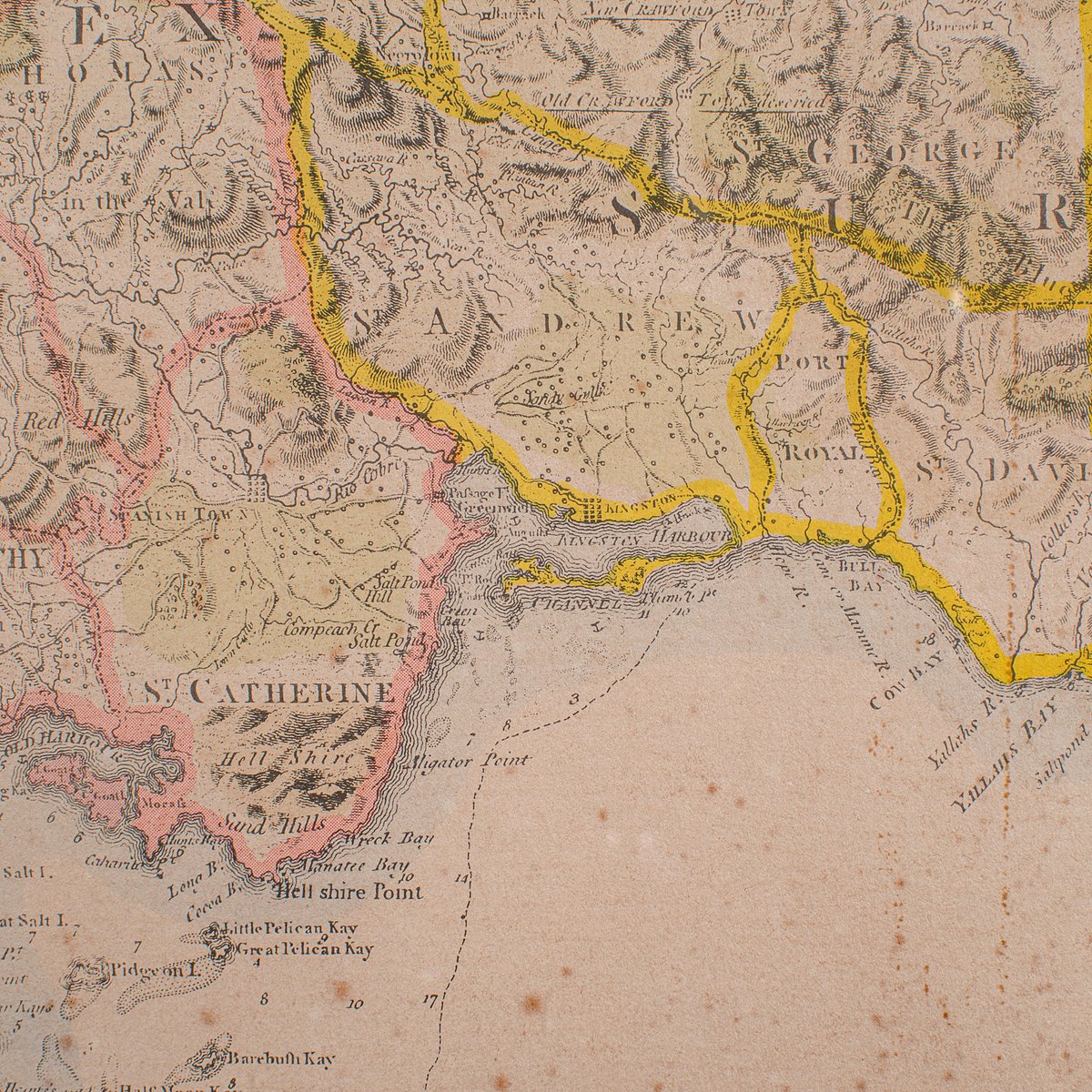 Antique English Jamaica Map by Thomas Jefferys, 1790 for sale at Pamono