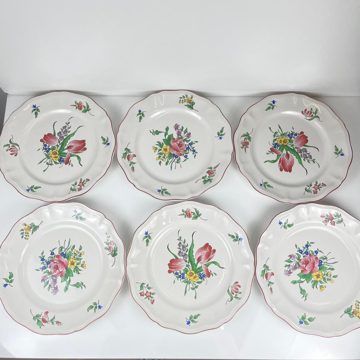 Vintage Dinner Plates from KG Luneville, 1980s, Set of 6 for sale at Pamono