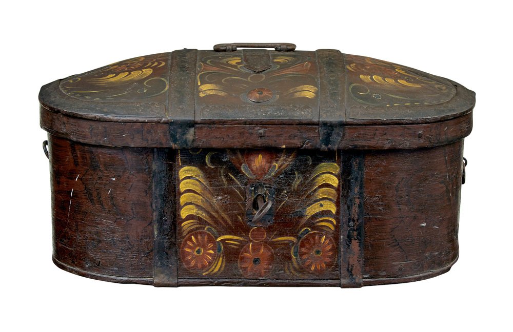 Swedish Hand-Painted Box, 1840s for sale at Pamono