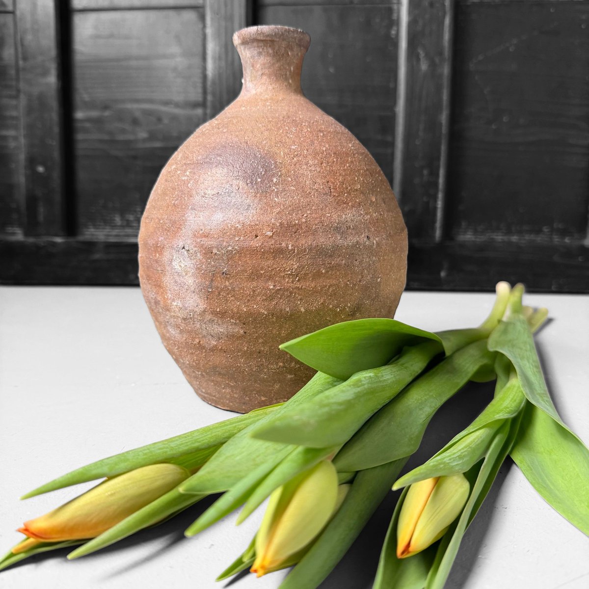Ikebana Vase in Traditional Stoneware by Yoshio, 1950s for sale at Pamono