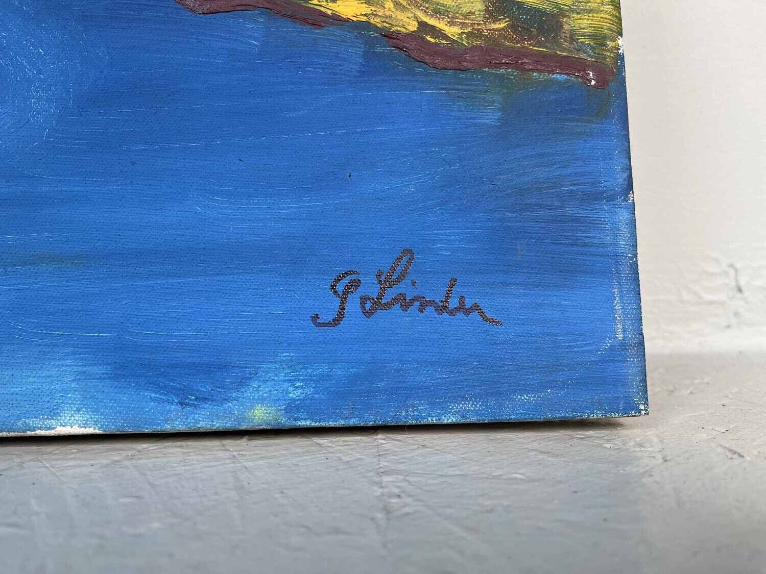 G. Linder, River Landscape, 1960s, Huile sur Toile & Peinture en vente ...