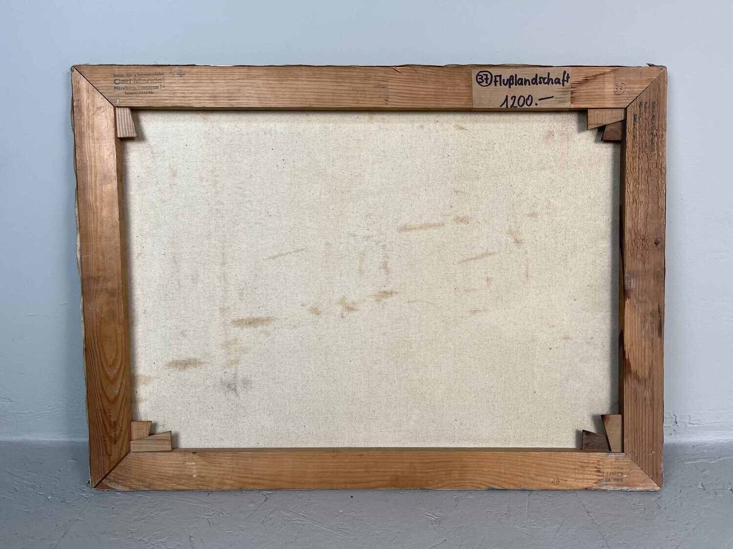 G. Linder, River Landscape, 1960s, Huile sur Toile & Peinture en vente ...