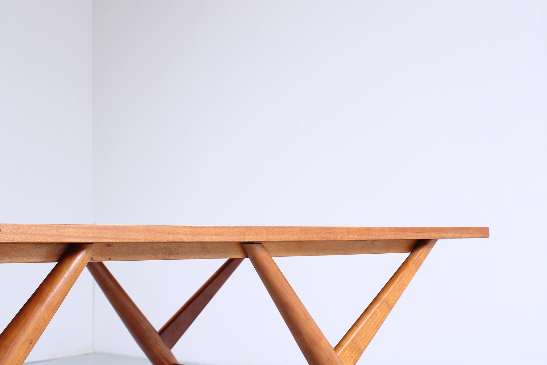 Danish Spindle Coffee Table with Magazine Rack, 1950s for sale at Pamono