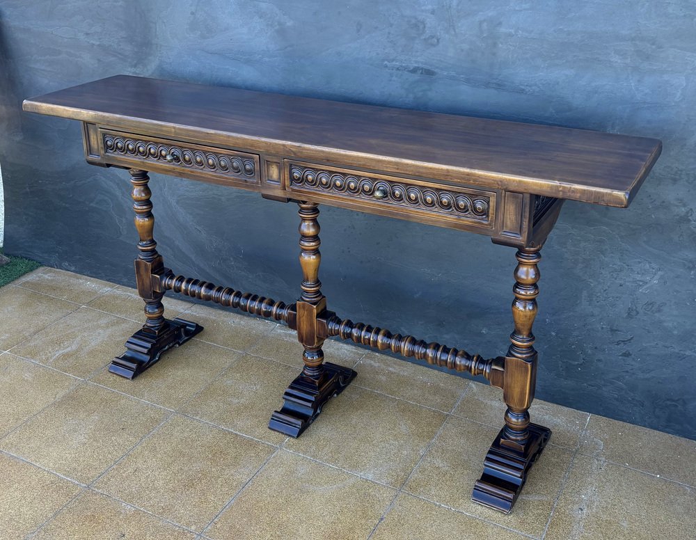 Table Console en Bois Sculpté par Valenti, Espagne, 1920s en vente sur ...
