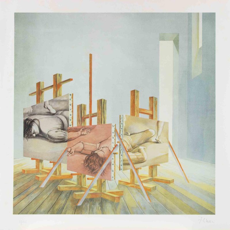 Fabrizio Clerici, The Painter's Studio, 1980s, Lithograph for sale at ...