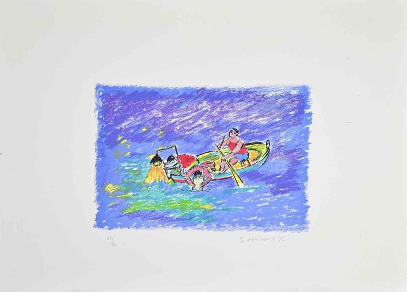 Giovanni Omiccioli, In the Middle of the Sea, 1970s, Lithograph for ...