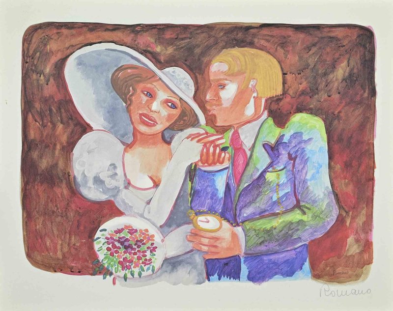 Daniela Romano, Newlyweds, 1980s, Lithograph for sale at Pamono
