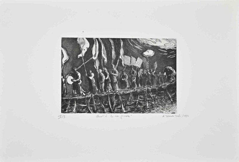 Amedeo Tedeschi Toschi, Quale è la Via Giusta?, 1990s, Etching for sale ...