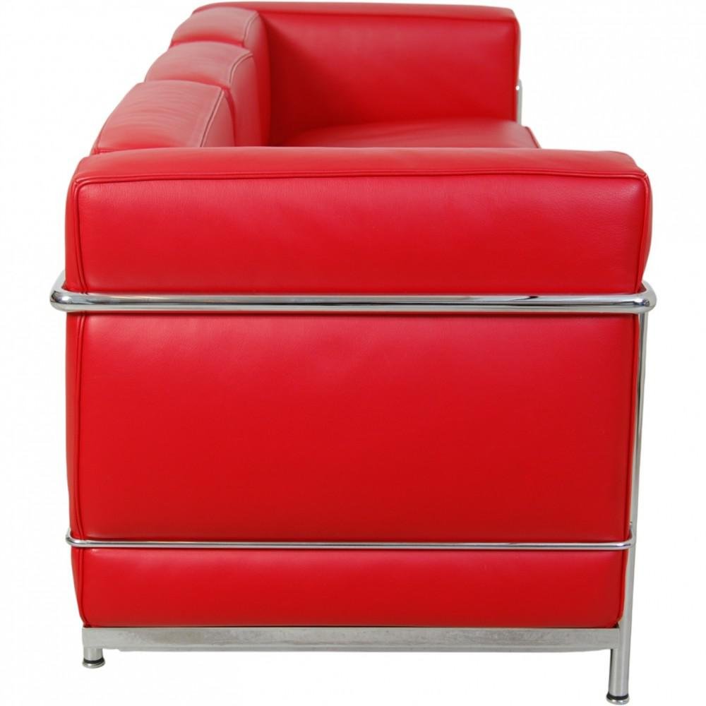 Canapé LC2 Trois Places en Cuir Rouge par Le Corbusier, 2010s en vente ...