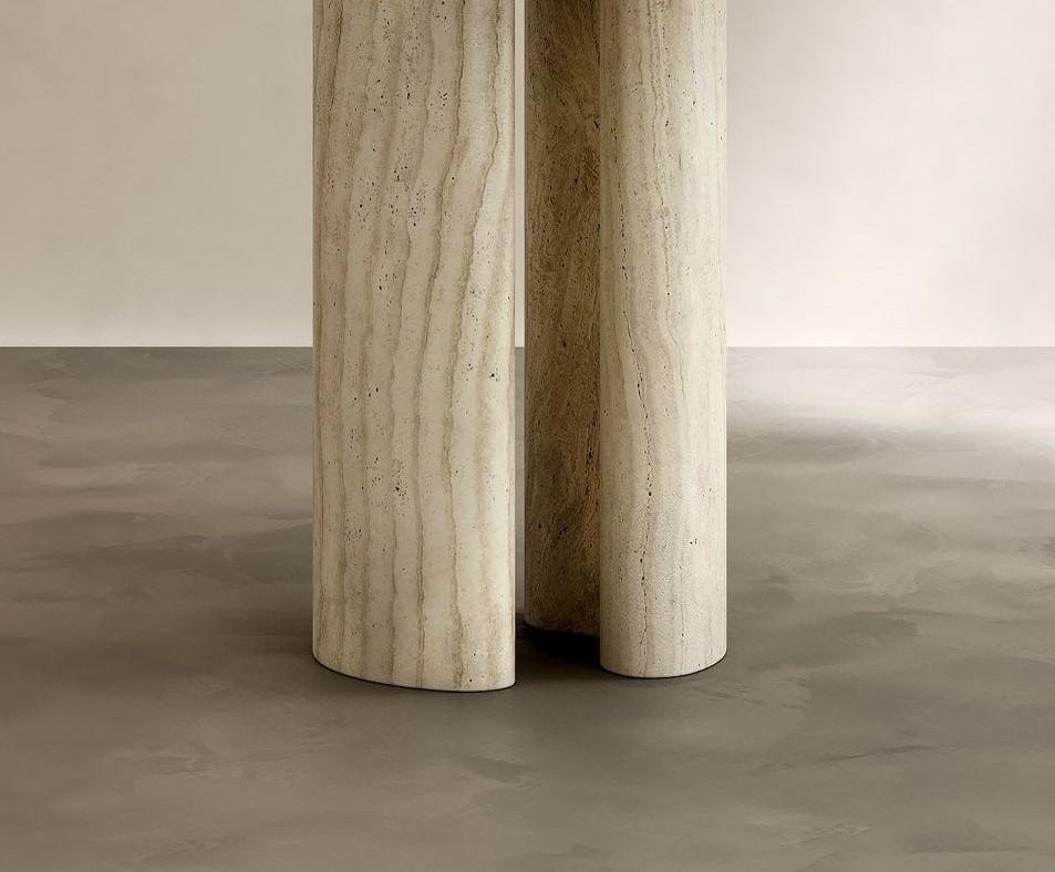 Roman Dining Table II in Bianco Alabastrino Travertine by Paloma ...