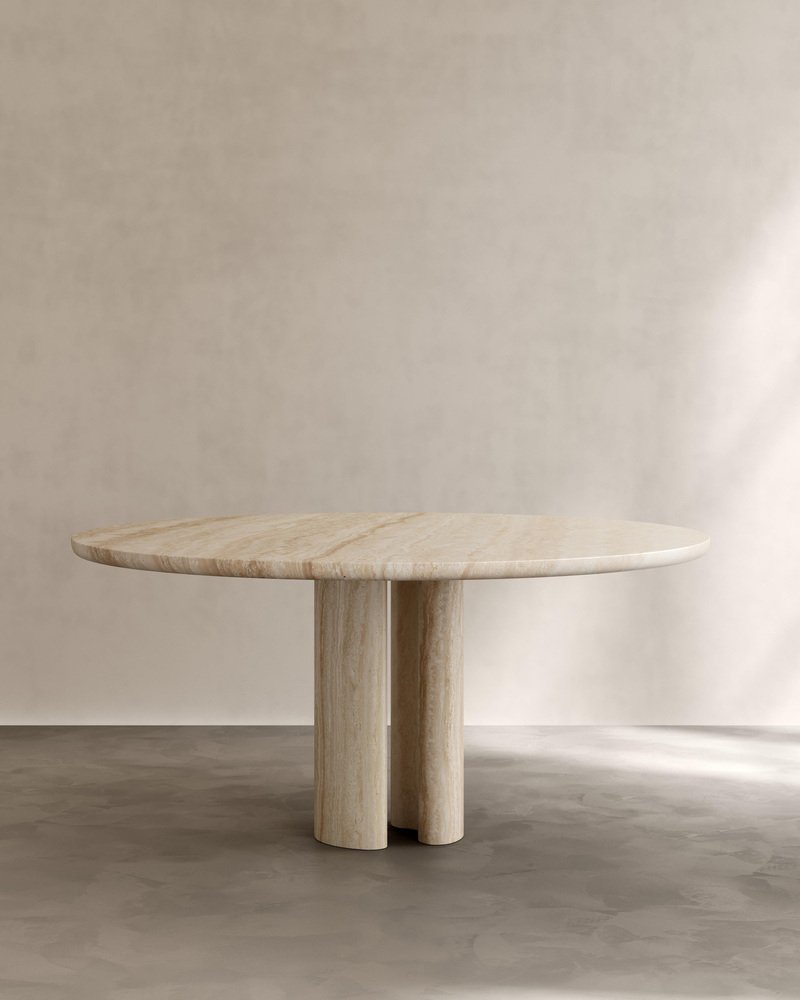 Roman Dining Table III in Classico Alabastrino Travertine by Paloma ...