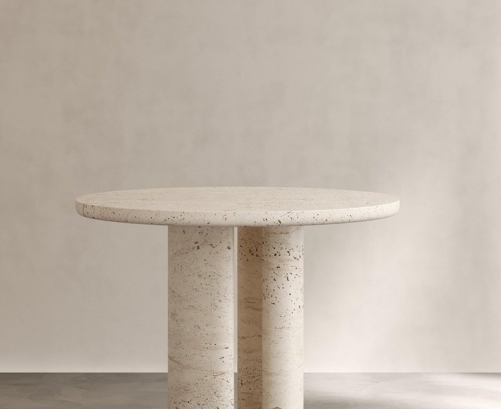 Roman Dining Table I in Navona Travertine by Paloma Editions for sale ...