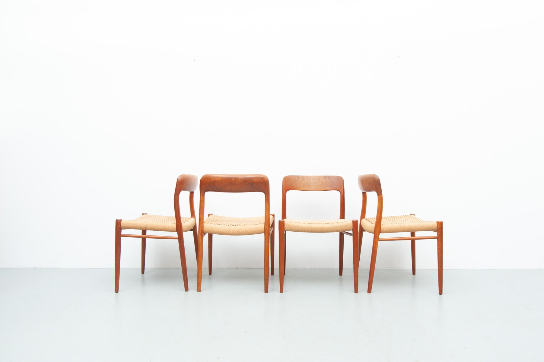 Vintage Model 75 Dining Chairs in Teak by Niels Otto Møller for J. L ...