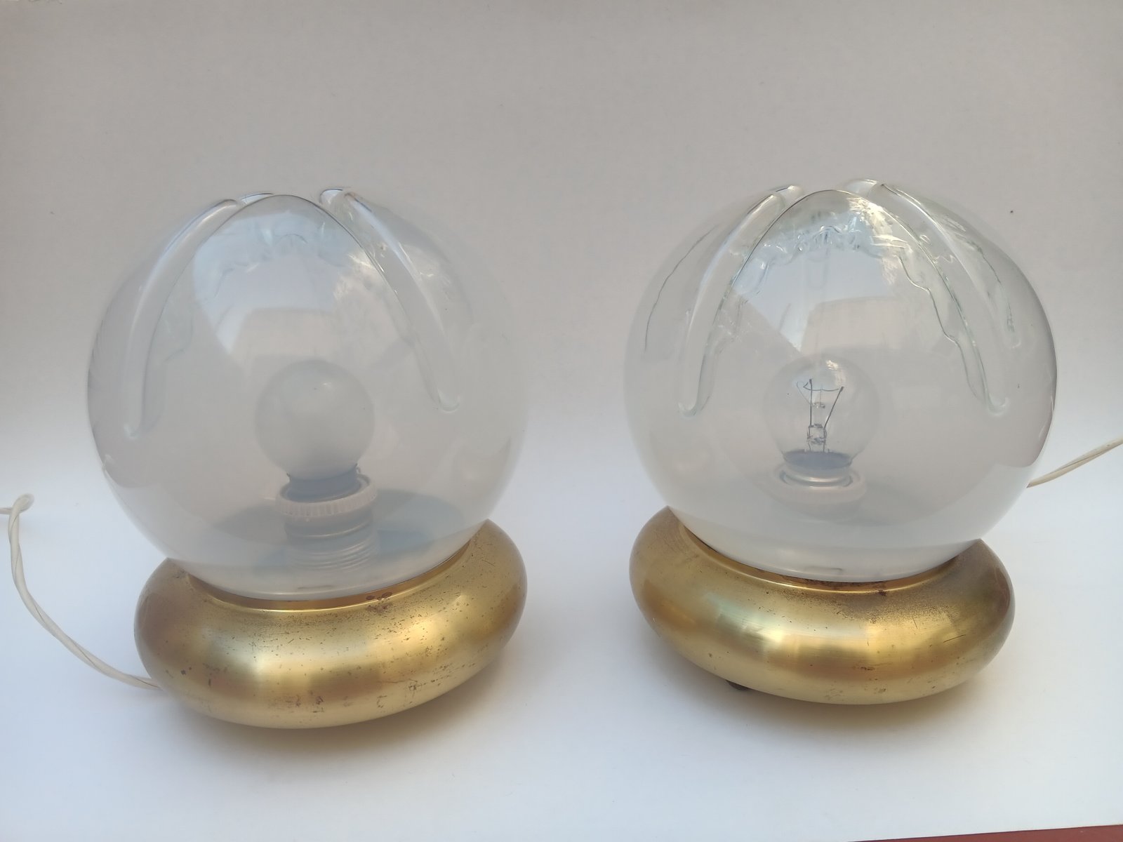 Italian Murano Glass Table Lamps, 1970s, Set of 2 for sale at Pamono