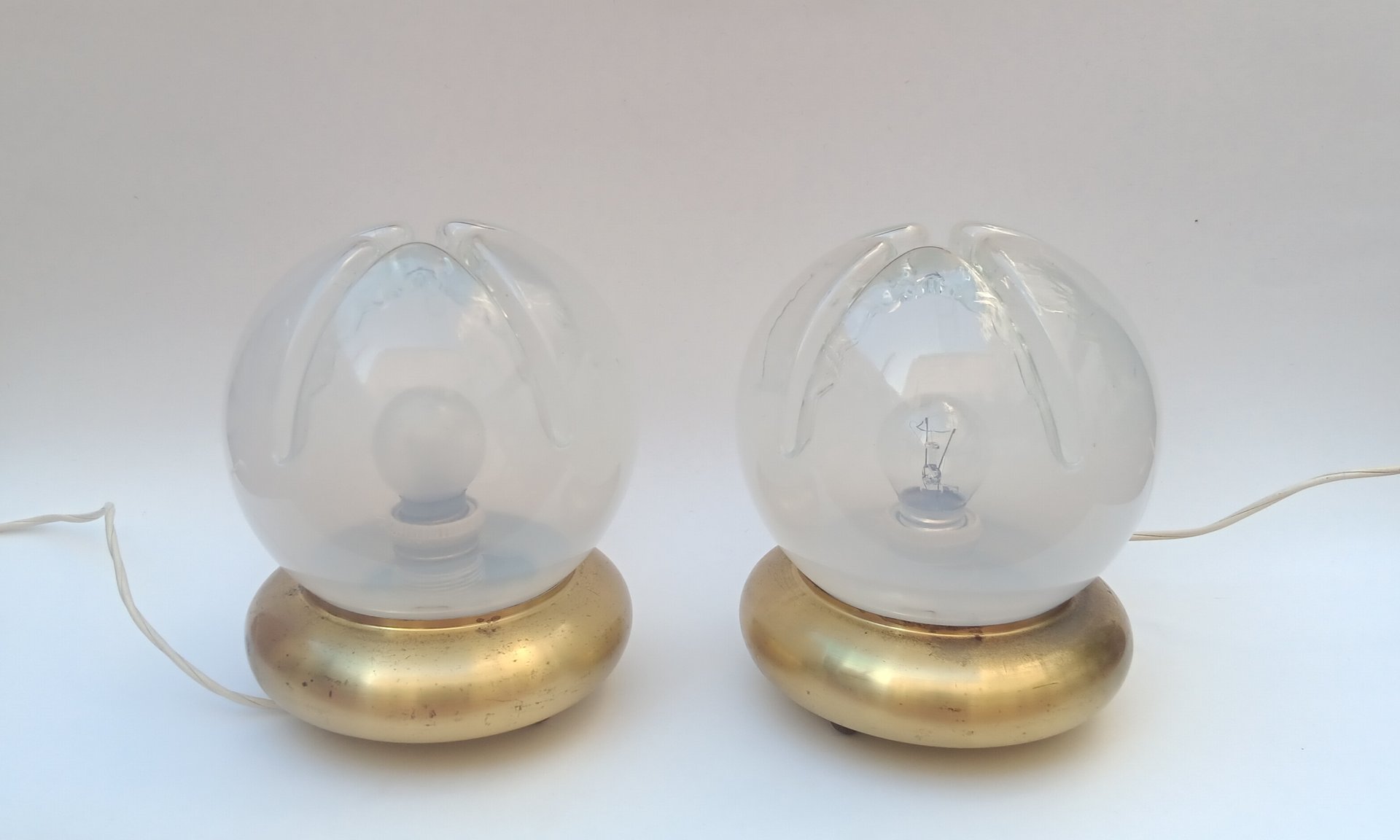 Italian Murano Glass Table Lamps, 1970s, Set of 2 for sale at Pamono
