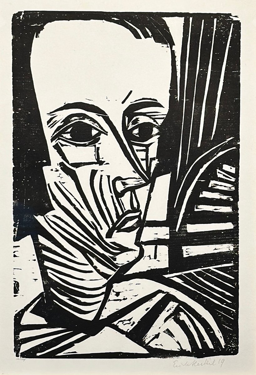 Erich Heckel, Portrait of Asta Nielsen, 1919, Woodcut, Framed for sale ...