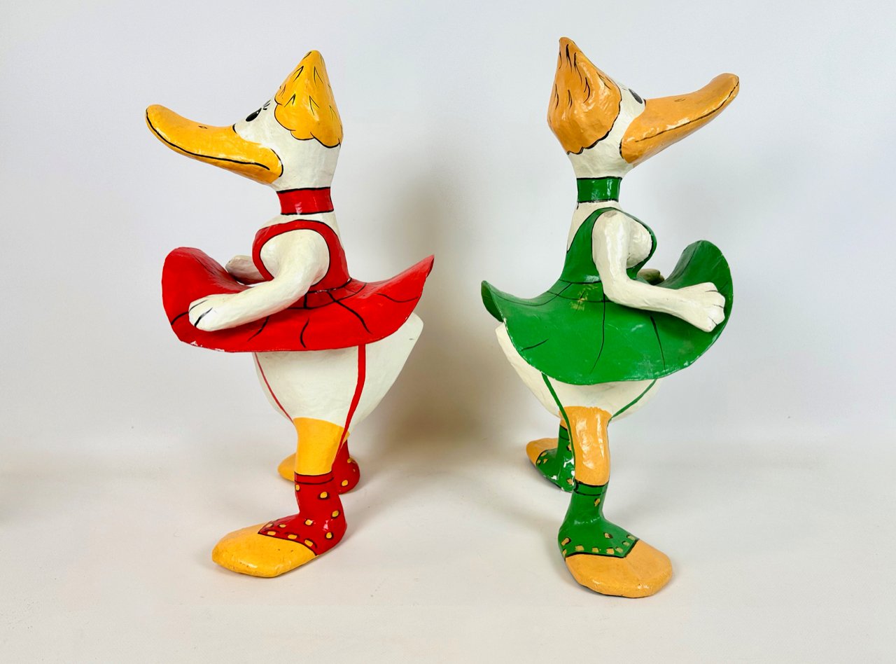 French Papier-Mâché Dancing Ducks, 1960s, Set of 2 for sale at Pamono