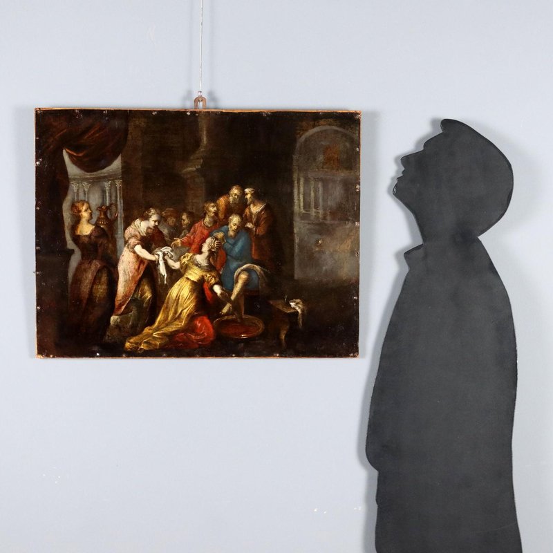 The Washing of the Feet, Oil on Metal on Wood Panel for sale at Pamono