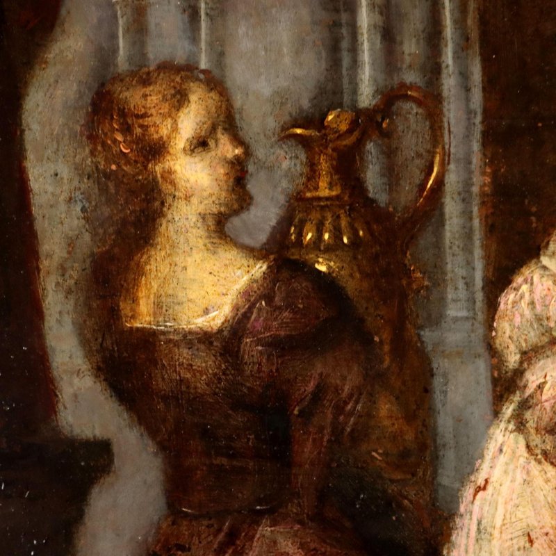 The Washing of the Feet, Oil on Metal on Wood Panel for sale at Pamono