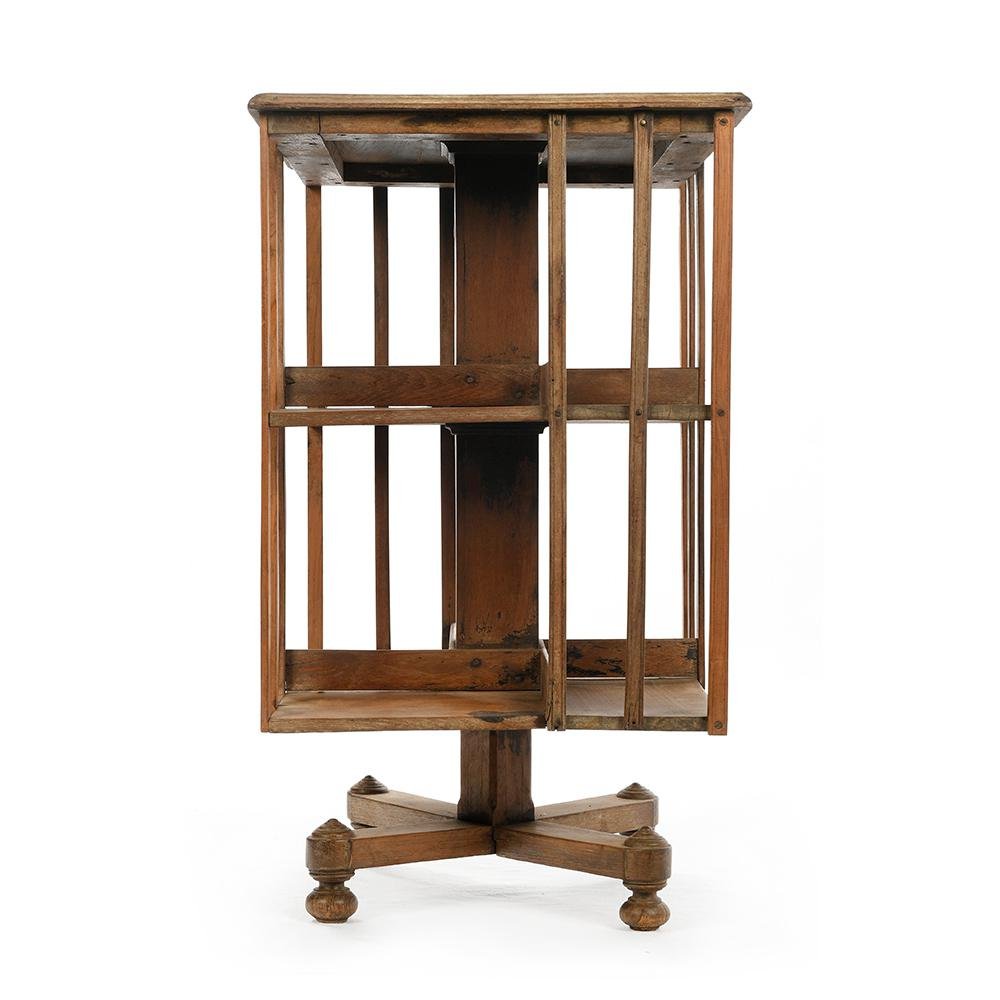 English Revolving Wooden Bookcase for sale at Pamono
