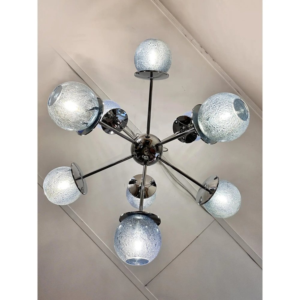 Sputnik Pulegoso Blue Murano Glass Chandelier by Simoeng for sale at Pamono