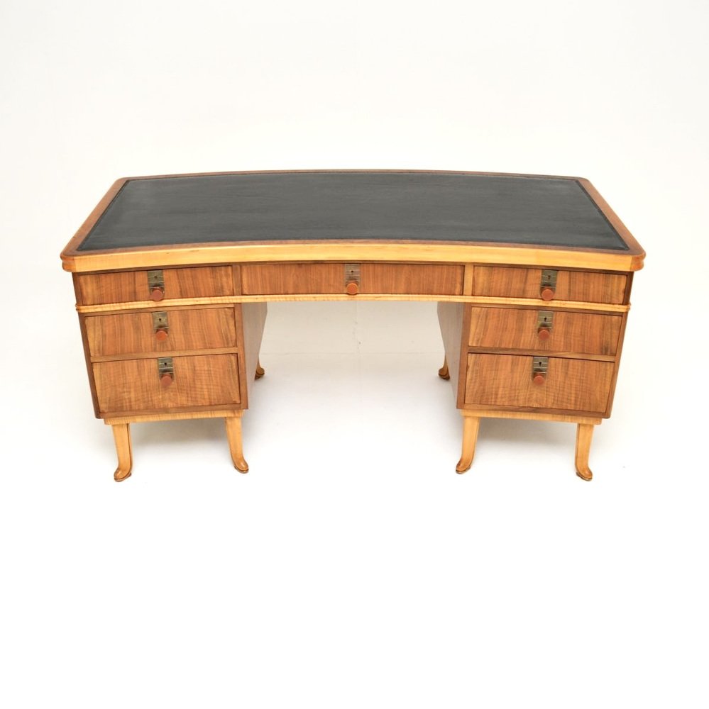 Bureau Piédestal Vintage en Noyer de Laszlo Hoenig, 1950s en vente sur ...