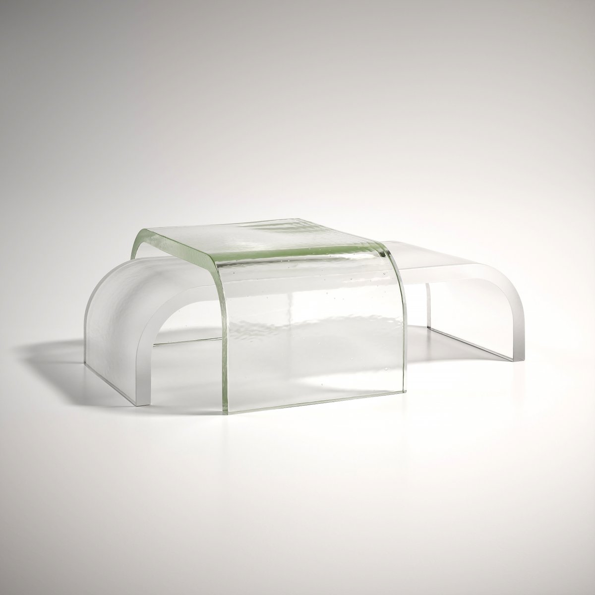 Table Basse en Verre par Fred & Juul, Set de 2 en vente sur Pamono