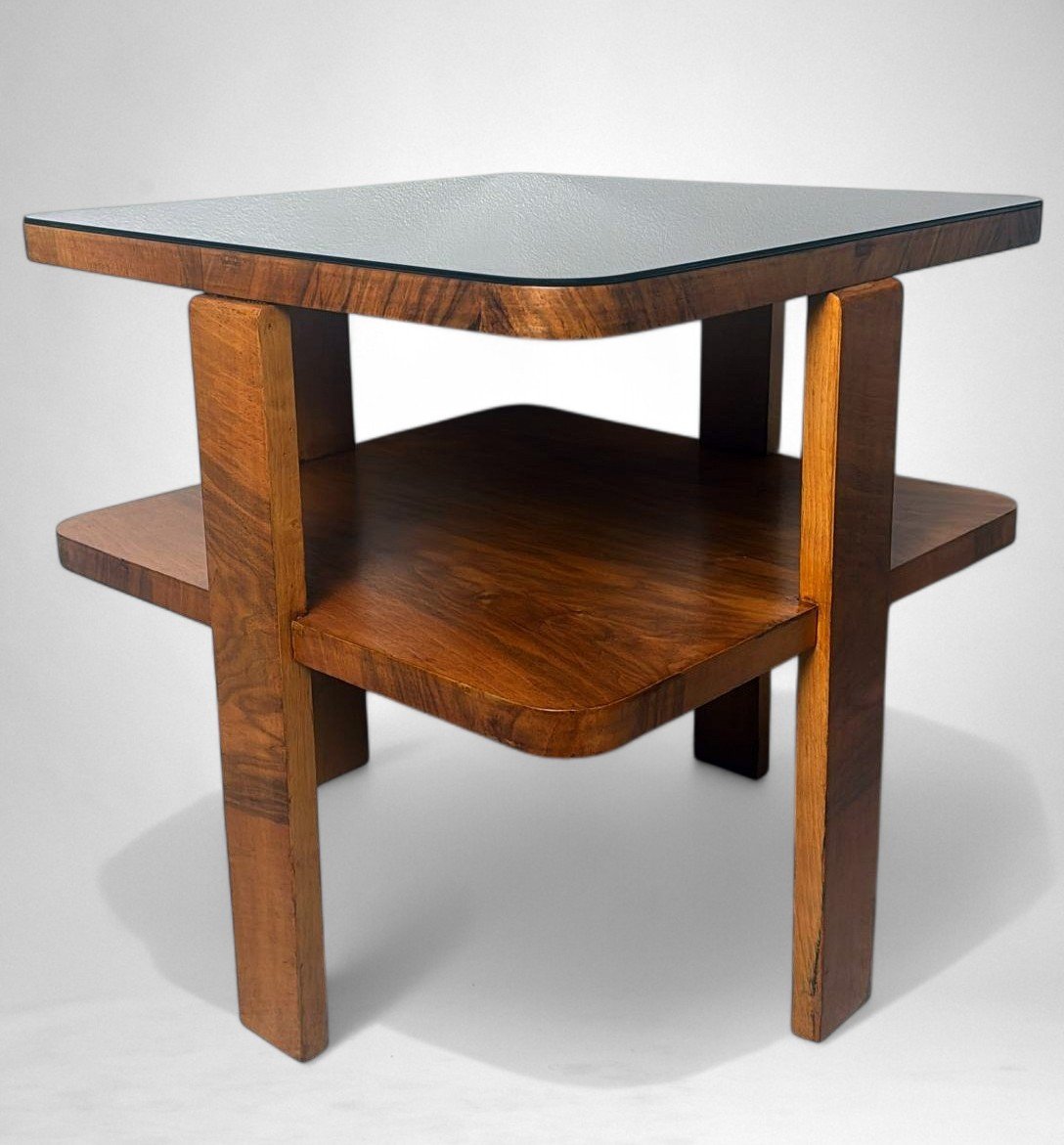 Art Deco Italian Square Coffee Table with Glass Top, 1930 for sale at ...