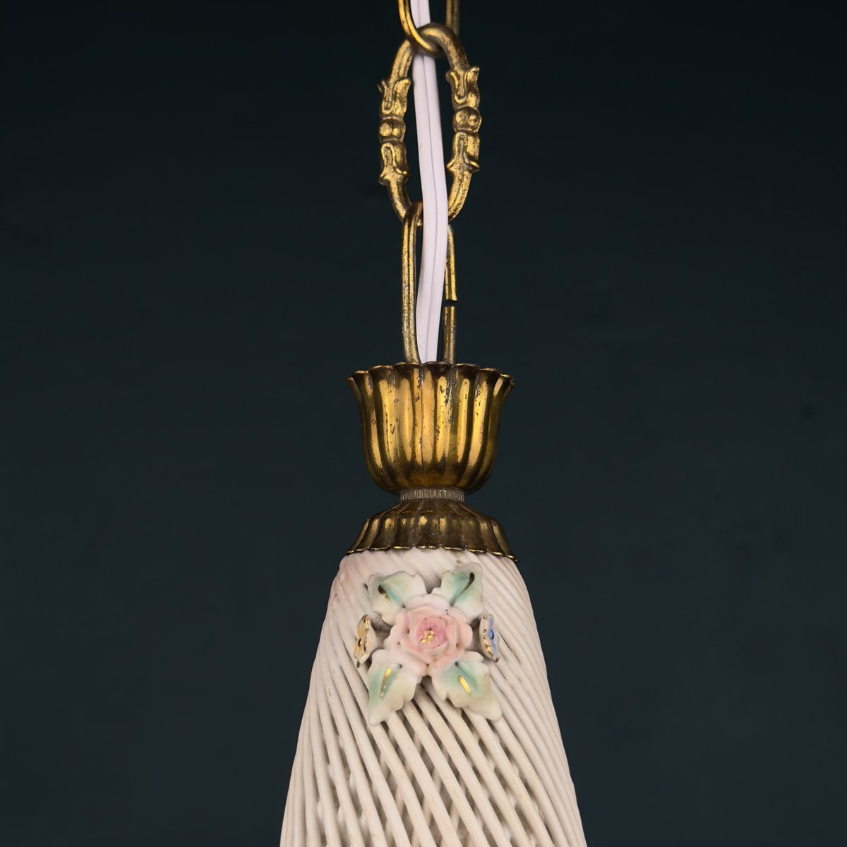 Vintage Art Nouveau Capodimonte Chandelier, 1930s for sale at Pamono