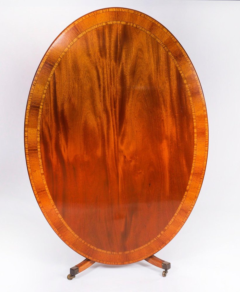 Vintage 20th Century Oval Dining Table & Shield Back Chairs from ...