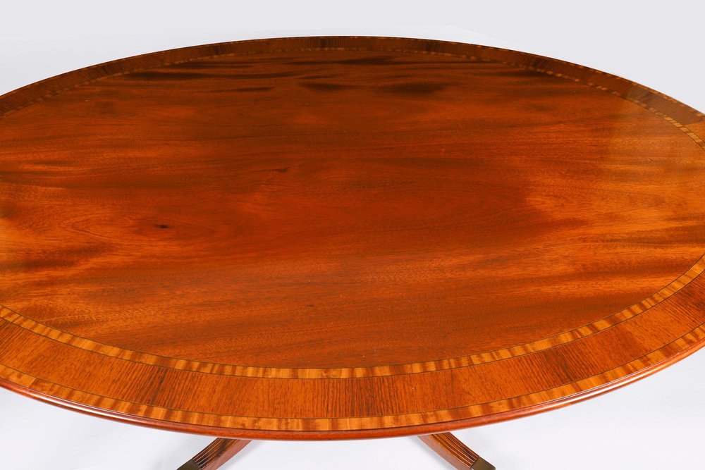 Vintage 20th Century Oval Dining Table & Shield Back Chairs from ...