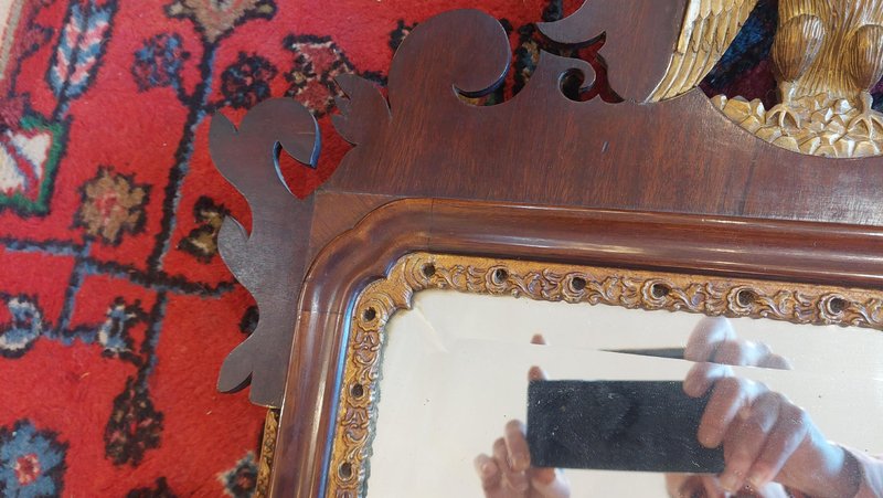 Late Antique George II Style Walnut and Giltwood Wall Mirror, 1800s for ...