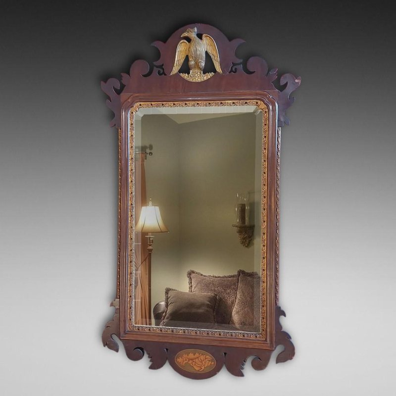 Late Antique George II Style Walnut and Giltwood Wall Mirror, 1800s for ...