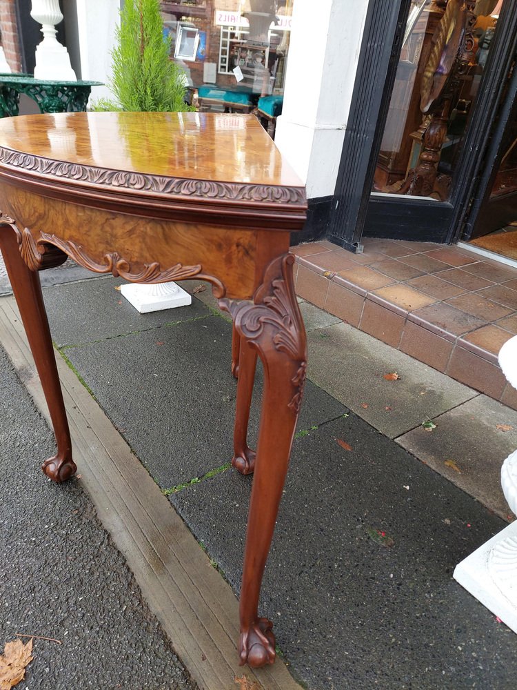 Vintage Walnut Fold Over Card Table, 1920s for sale at Pamono