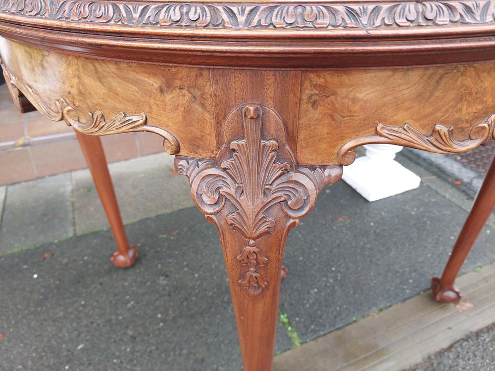 Vintage Walnut Fold Over Card Table, 1920s for sale at Pamono