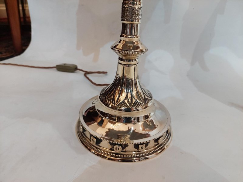 Gothic Revival Brass Altar Table Lamps, Set of 2 for sale at Pamono