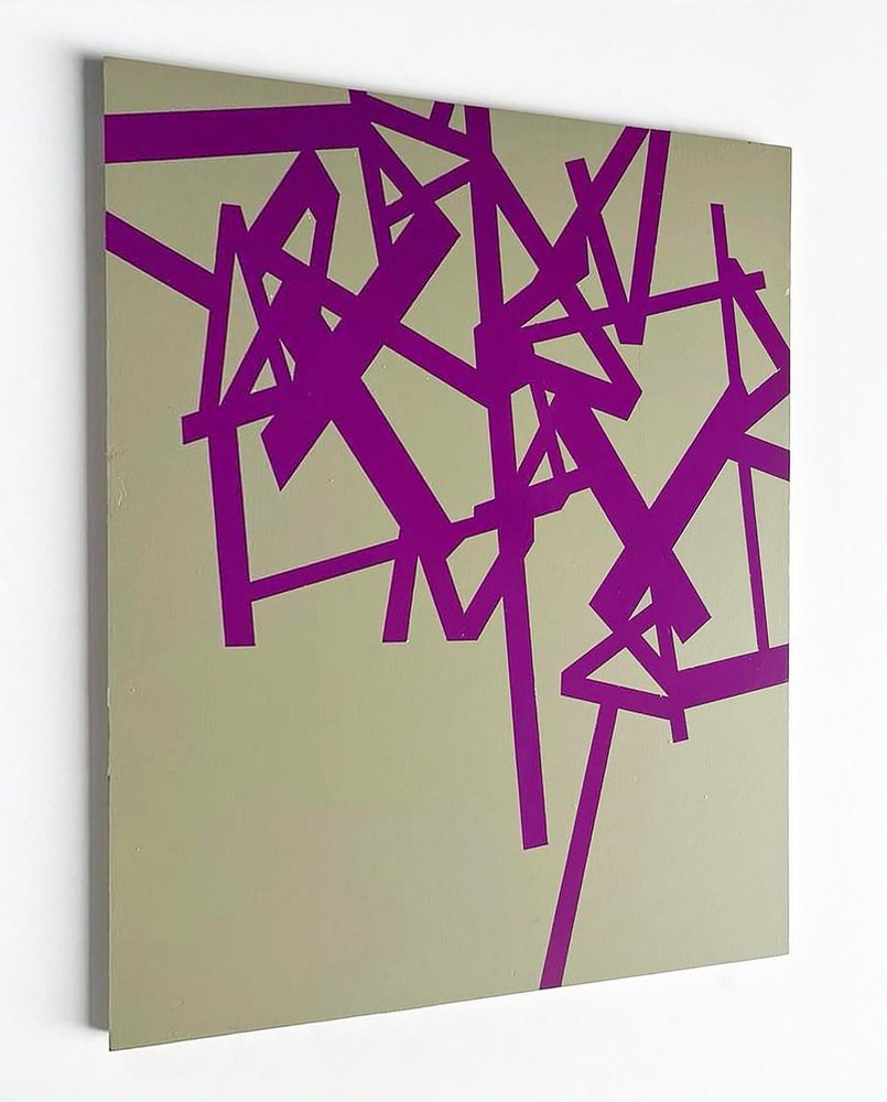 Jasper van der Graaf, Sans titre (Violet-Beige), Acrylique et Huile sur ...