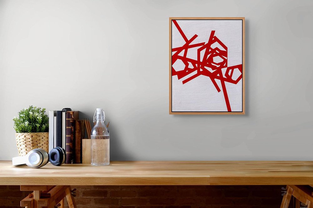 Jasper van der Graaf, Sans titre (Rouge-Blanc), Acrylique et Huile sur ...