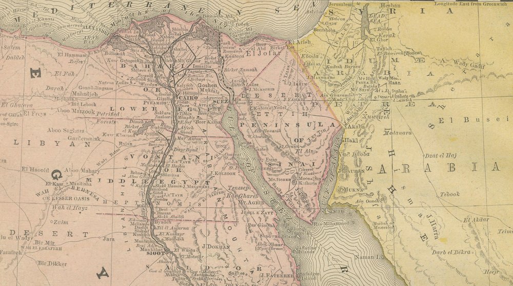 Antique Egypt and Lower Nubia Atlas Map of the Nile, 1888 for sale at ...