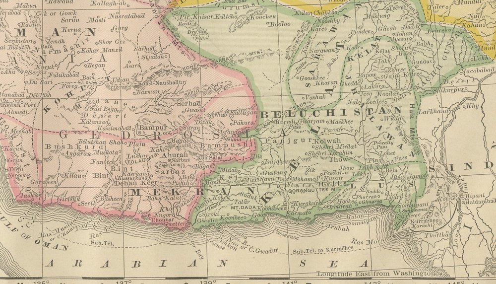 Carte du Moyen-Orient Antique par Rand McNally, 1888 en vente sur Pamono