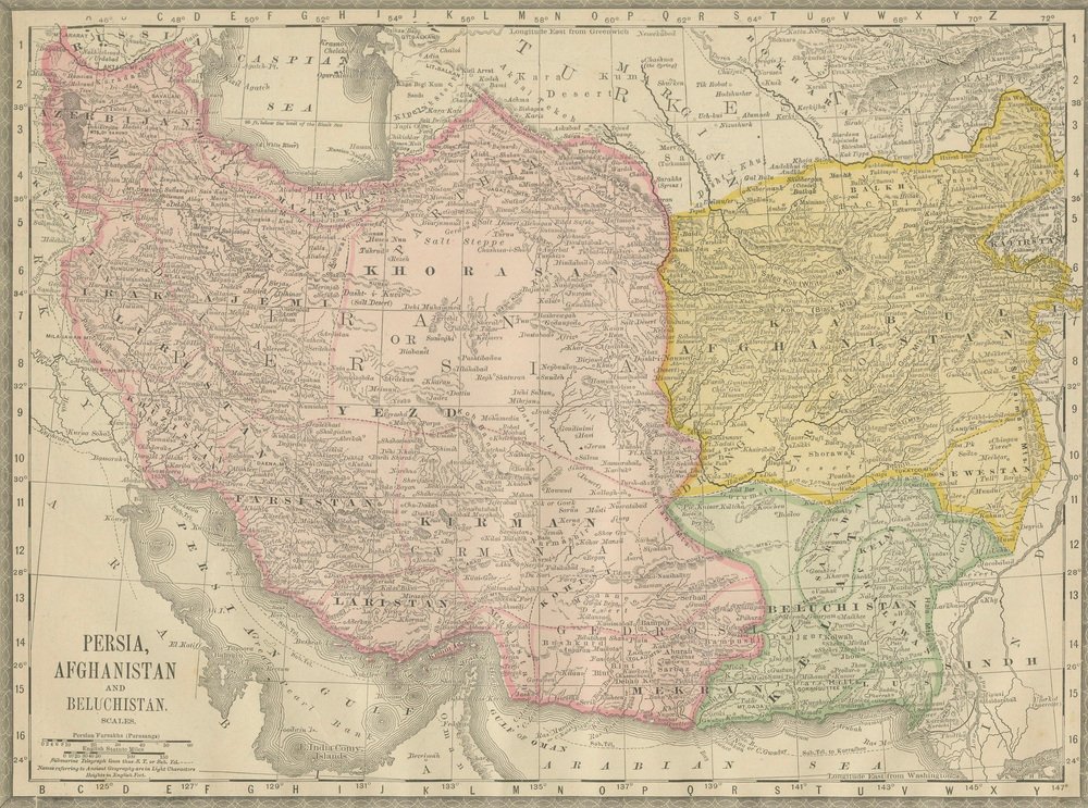 Carte du Moyen-Orient Antique par Rand McNally, 1888 en vente sur Pamono