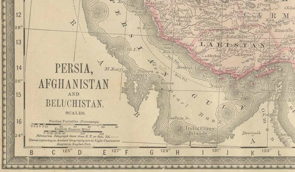 Carte du Moyen-Orient Antique par Rand McNally, 1888 en vente sur Pamono